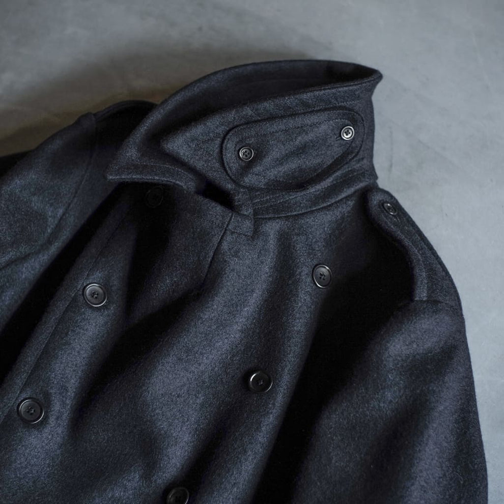 CD LONG COAT - FRENCH WOOL - NAVY – ANATOMICA KYOTO アナトミカ京都