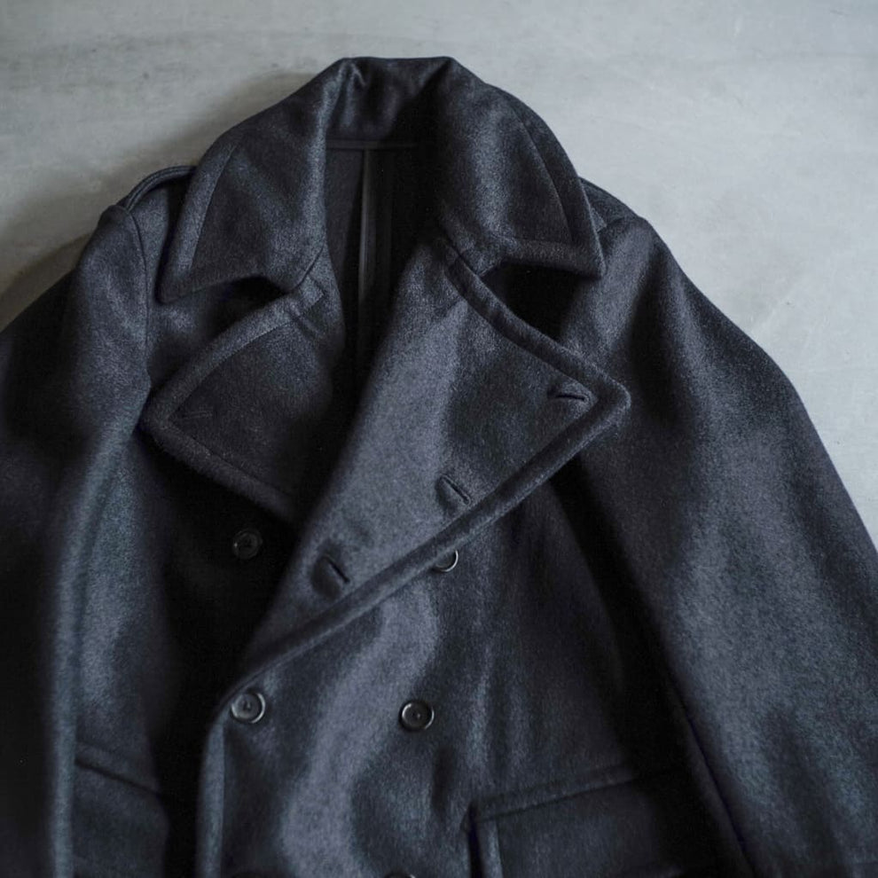 CD LONG COAT - FRENCH WOOL - NAVY – ANATOMICA KYOTO アナトミカ京都